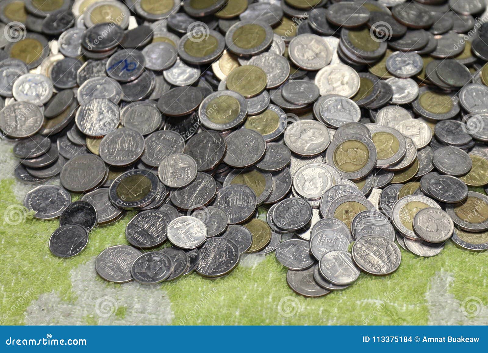 Stack Money of Baht Thailand Coins Stock Photo - Image of financial ...