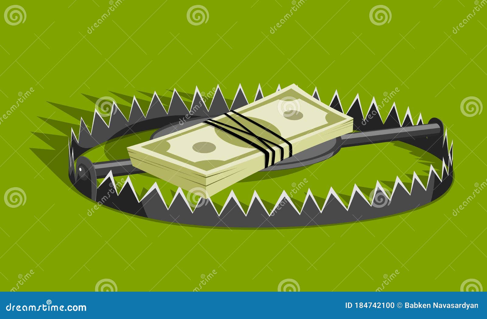 Stack of Money in Bear Trap Stock Vector - Illustration of vector ...