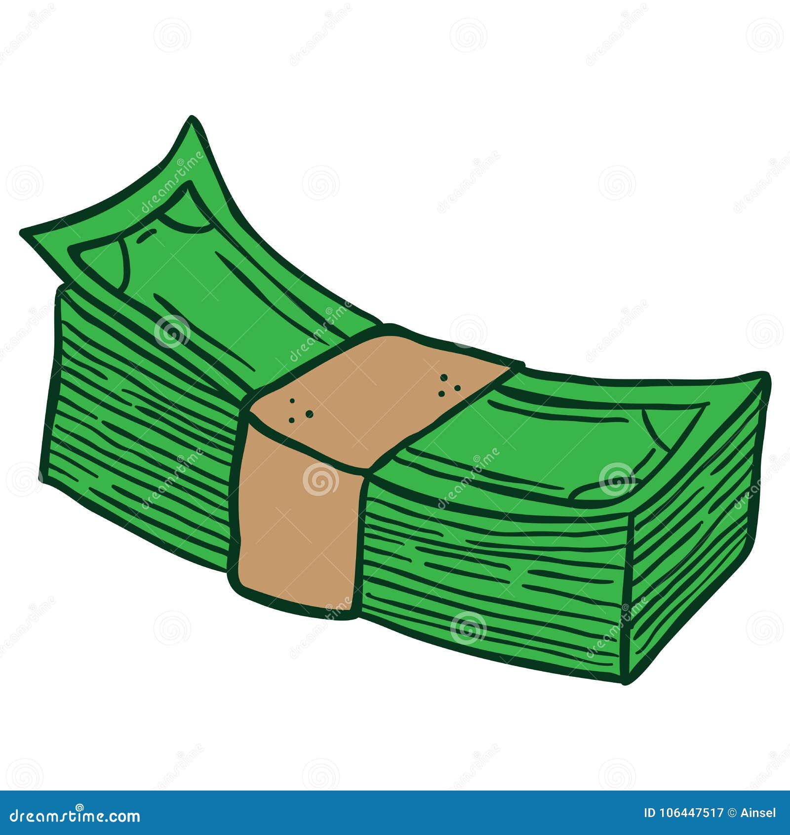 Stack of money stock vector. Illustration of cash, symbol - 106447517