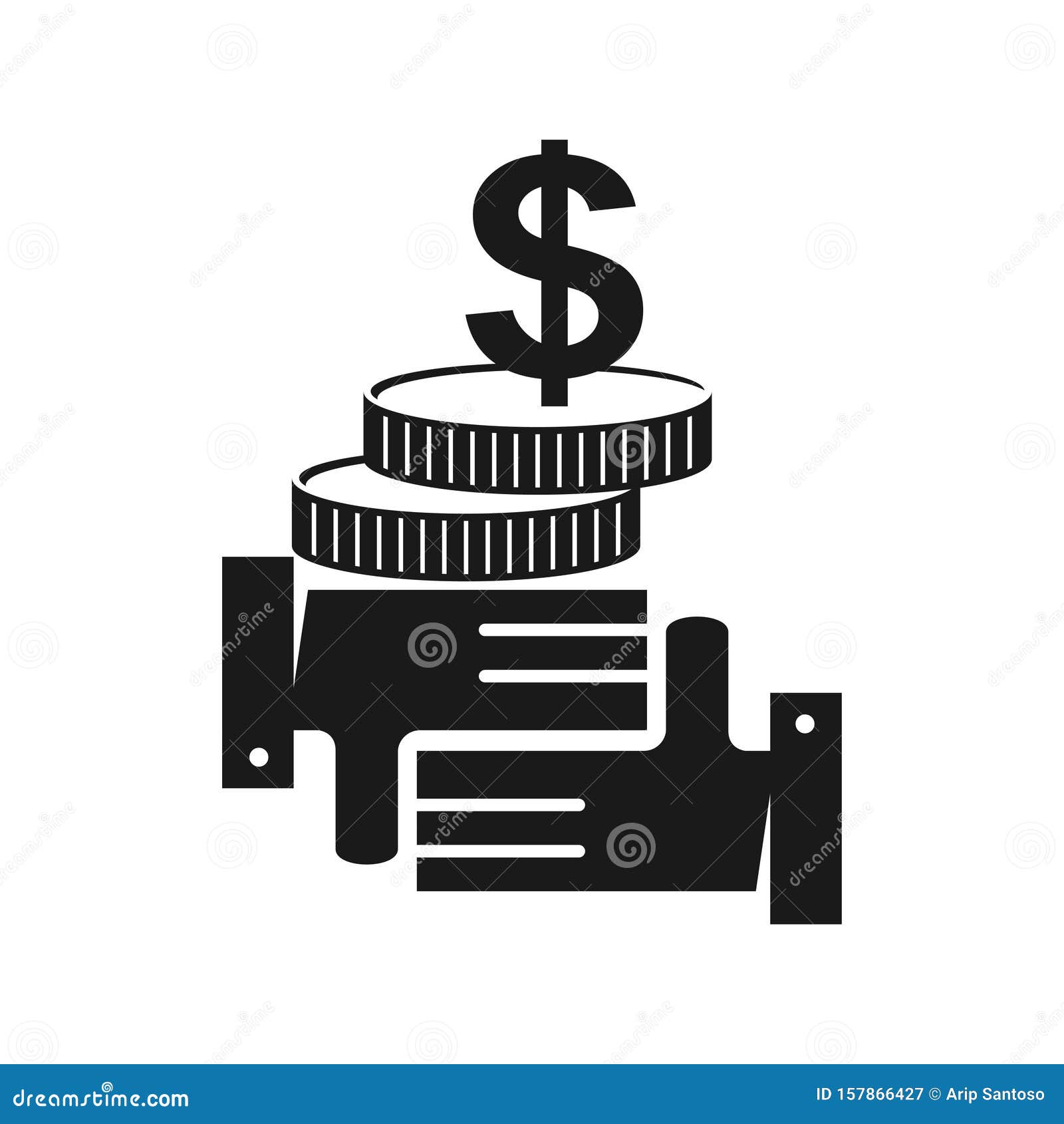 Stack Money Commitment Teamwork Together Black Logo Stock Vector ...