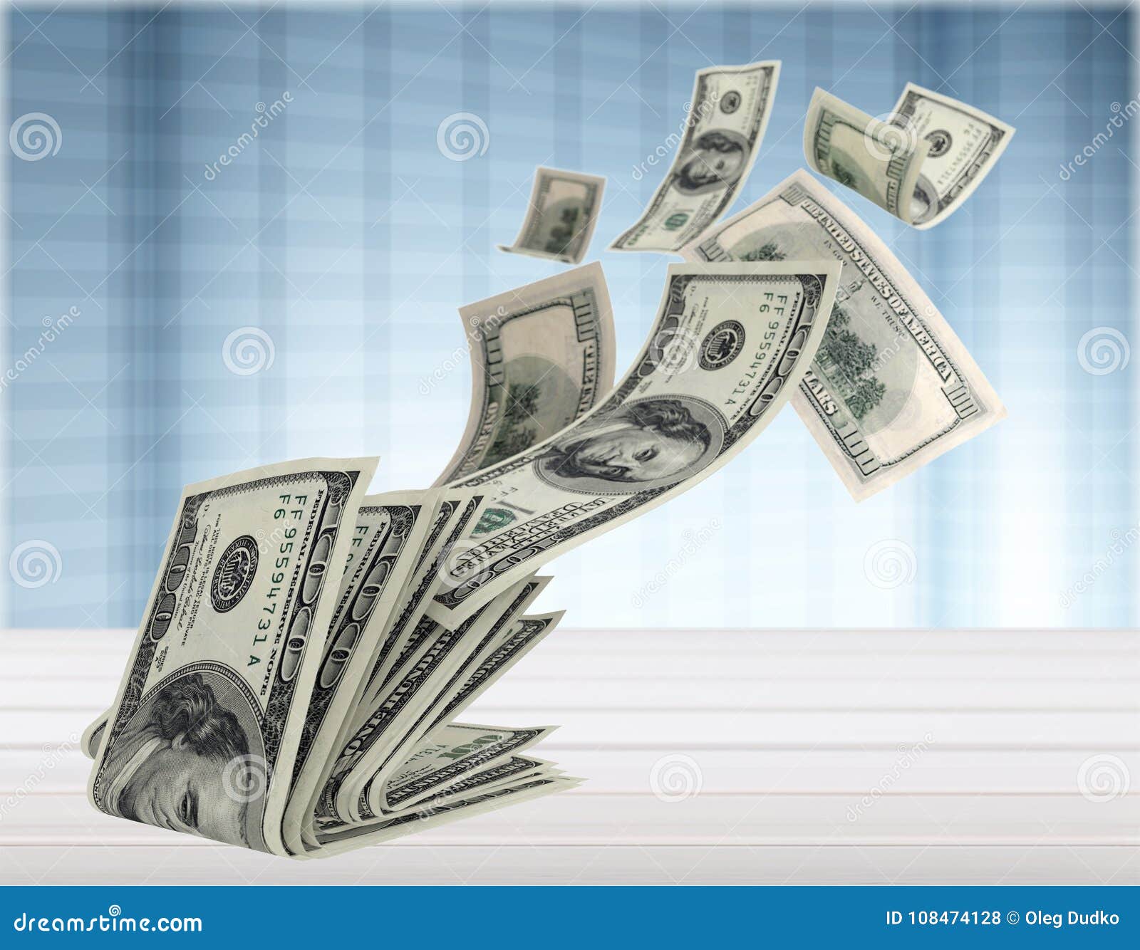 Stack of Money Fly on Background Stock Photo - Image of business, greed ...
