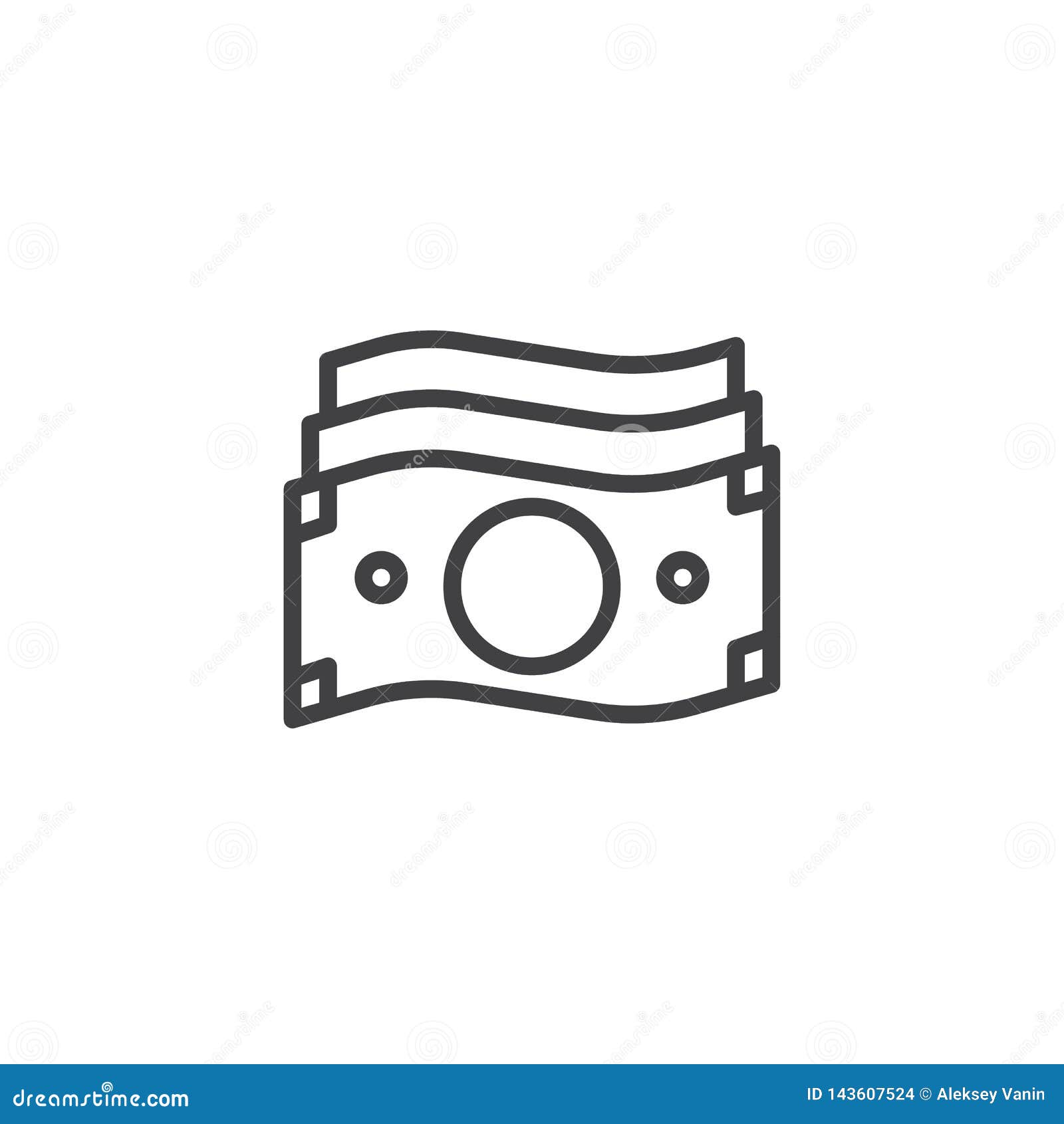 Stack of money line icon stock vector. Illustration of financial ...