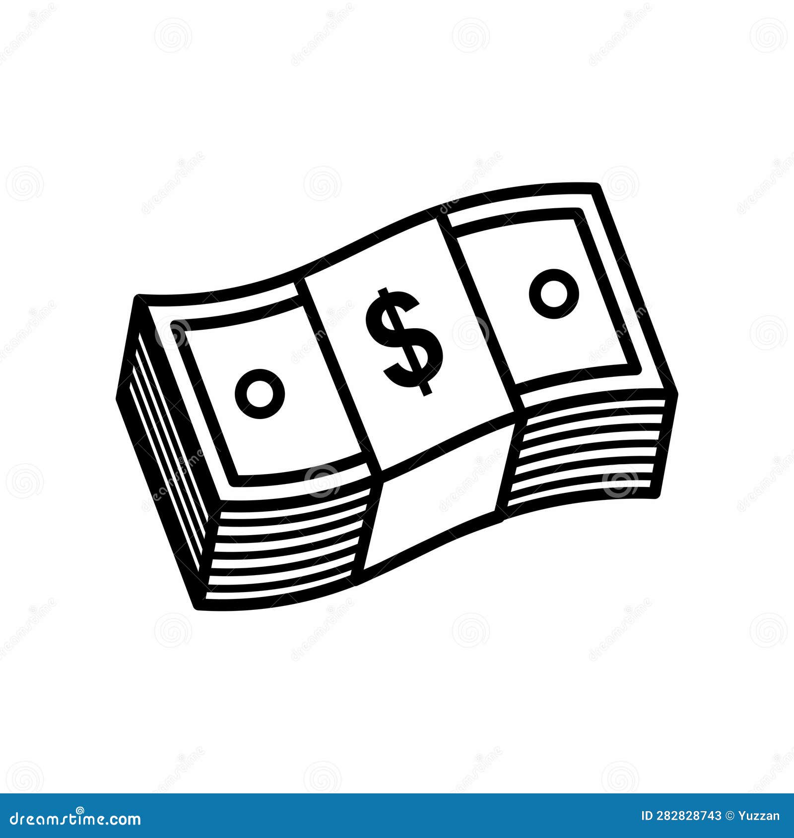 Stack of Money Outline Icon Vector Stock Vector - Illustration of ...