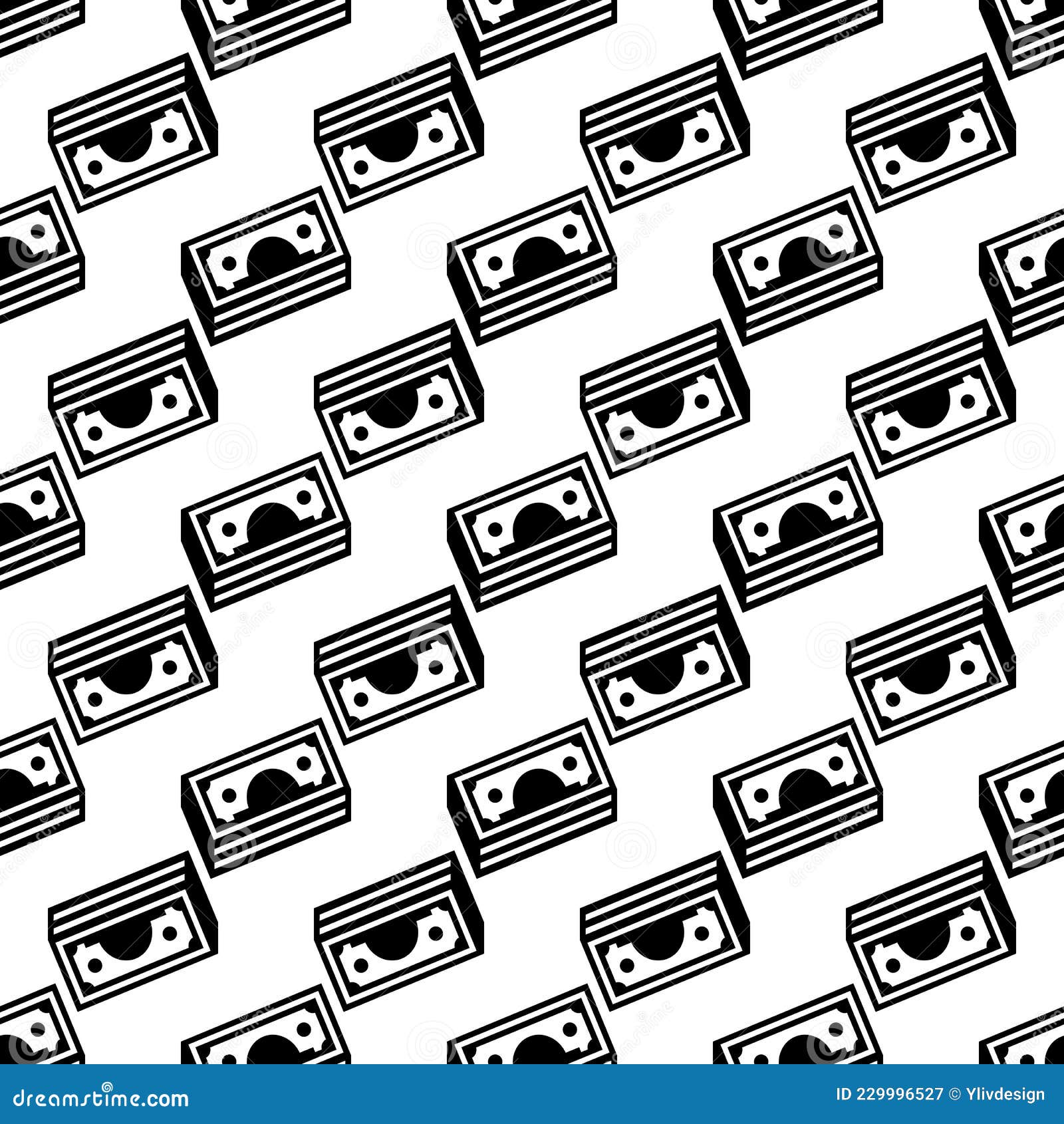Stack Money Pattern Seamless Vector Stock Vector - Illustration of ...