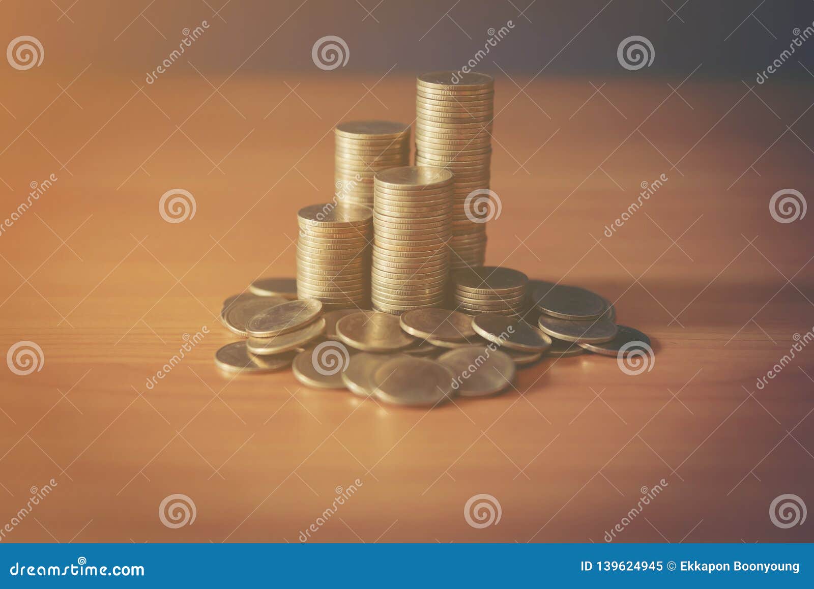 Stack of Money, Rows of Coins for Finance and Banking Concept Stock ...