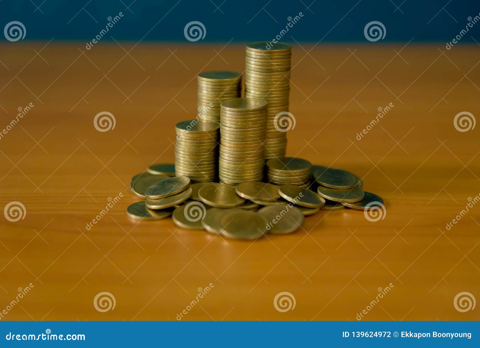 Stack of Money, Rows of Coins for Finance and Banking Concept Stock ...