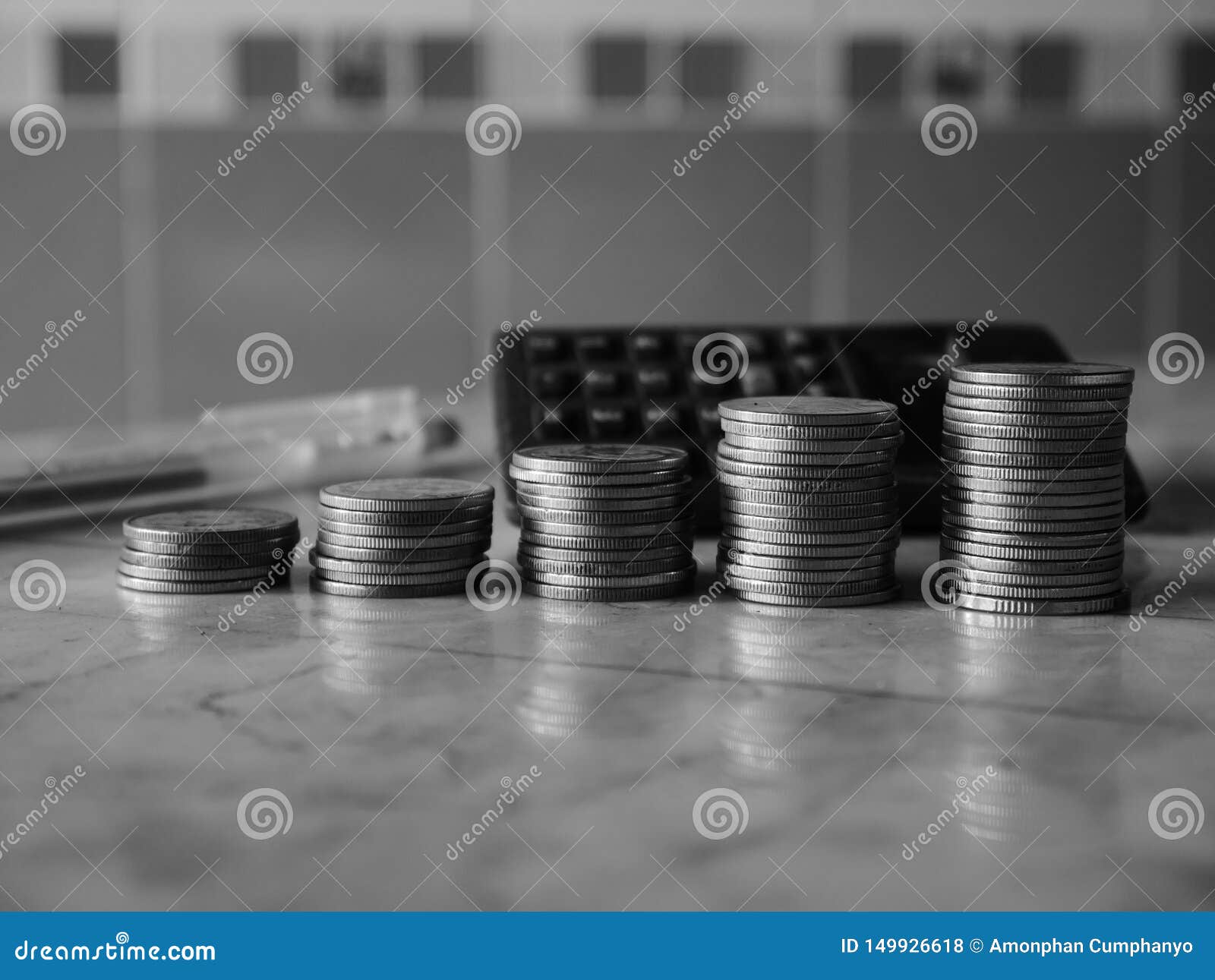 Stack of Money, Rows of Coins for Finance Stock Photo - Image of ...