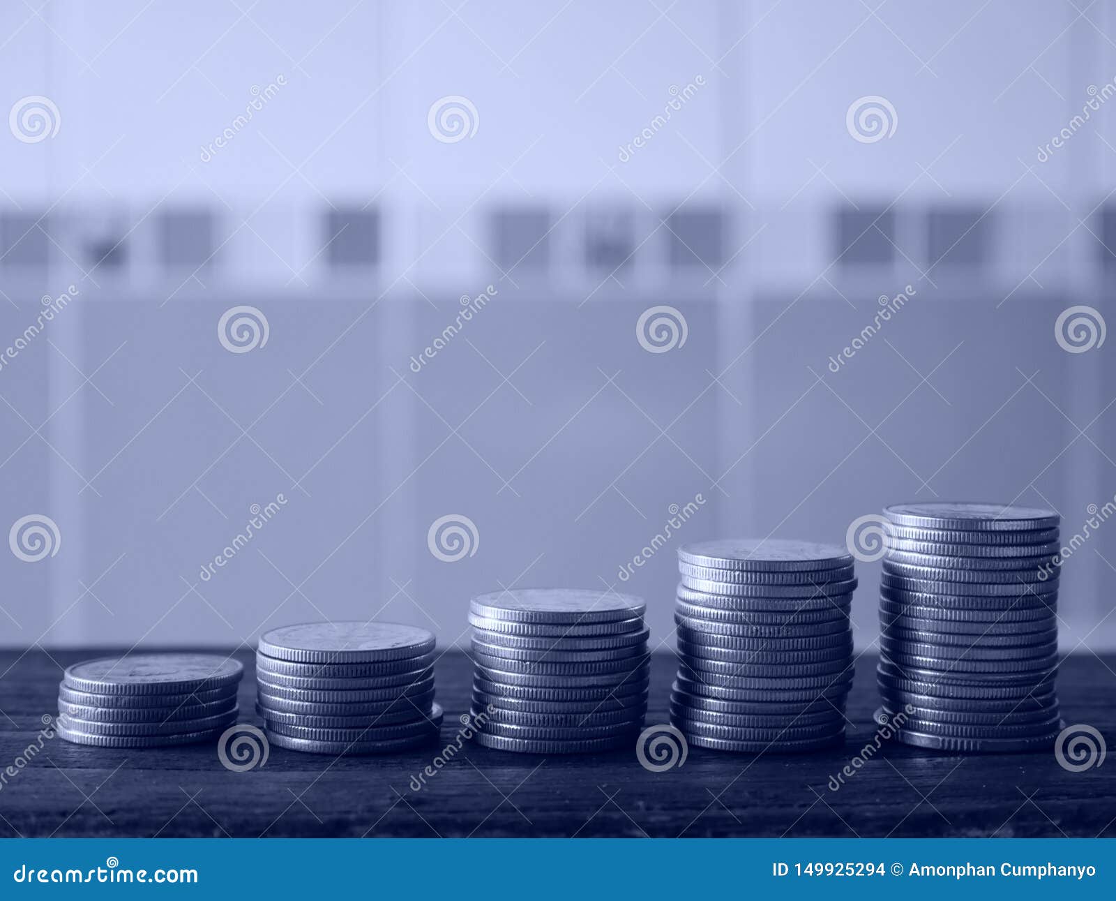 Stack of Money, Rows of Coins for Finance Stock Photo - Image of gold ...