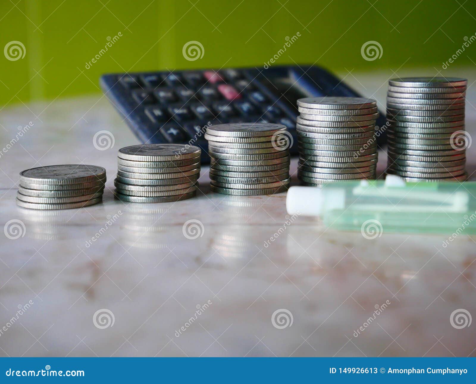 Stack of Money, Rows of Coins for Finance Stock Image - Image of ...