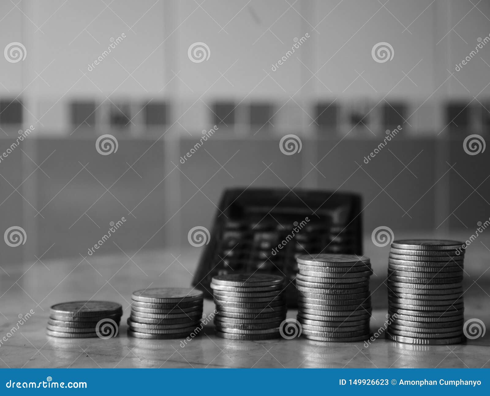 Stack of Money, Rows of Coins for Finance Stock Image - Image of save ...