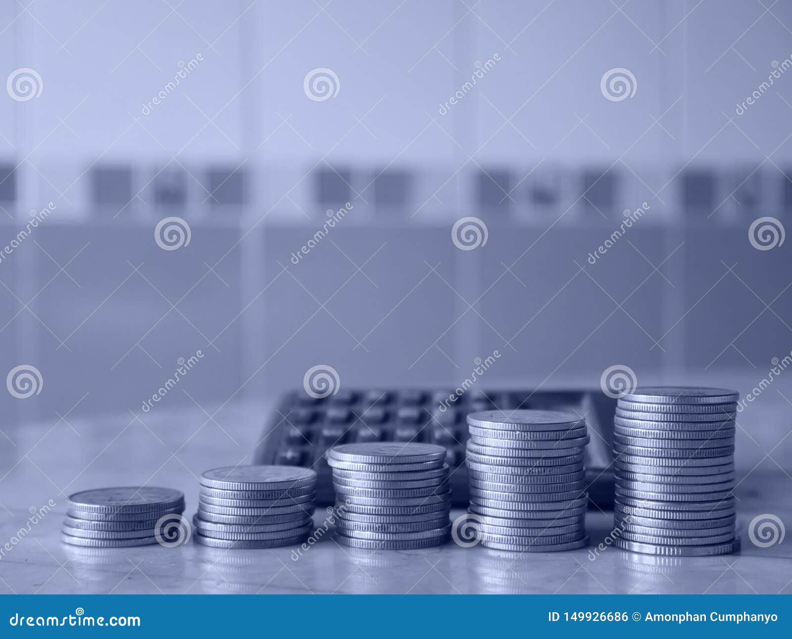 Stack of Money, Rows of Coins for Finance Stock Photo - Image of pile ...