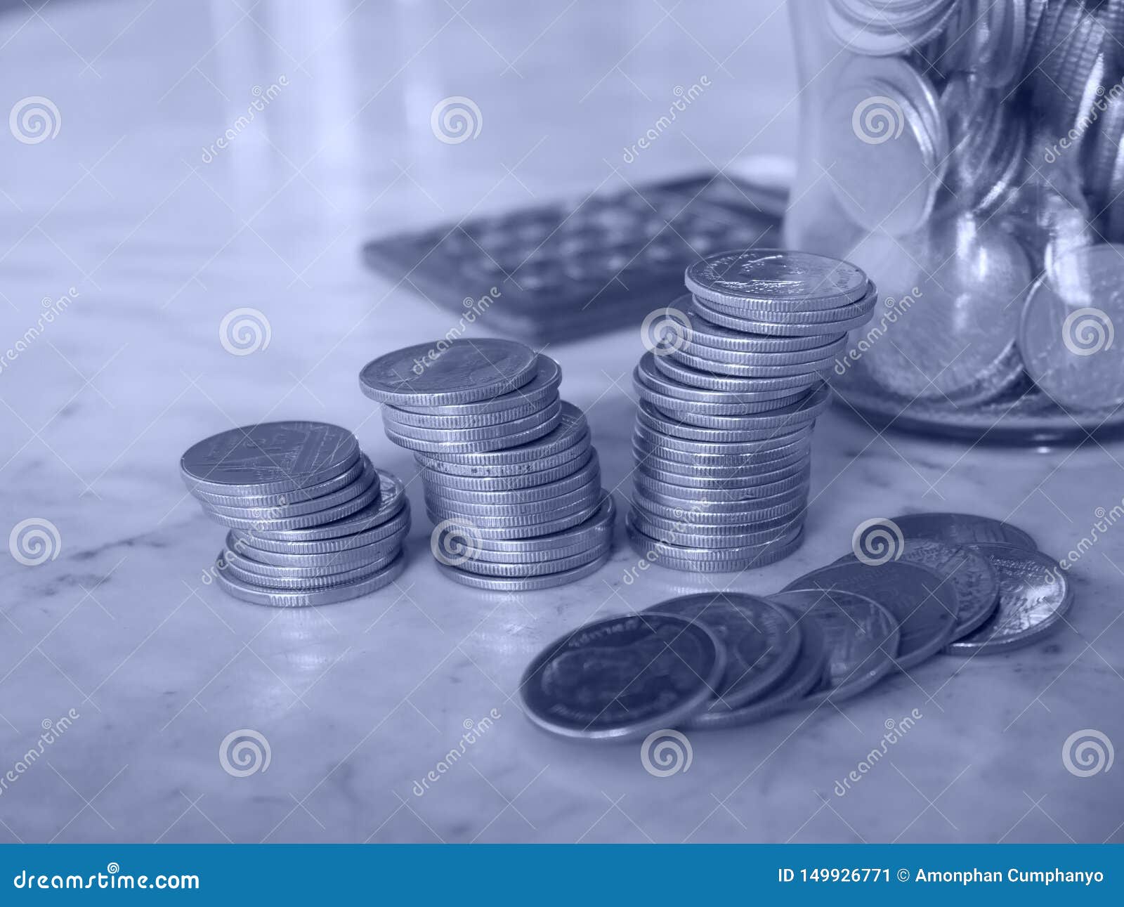 Stack of Money, Rows of Coins for Finance Stock Image - Image of ...