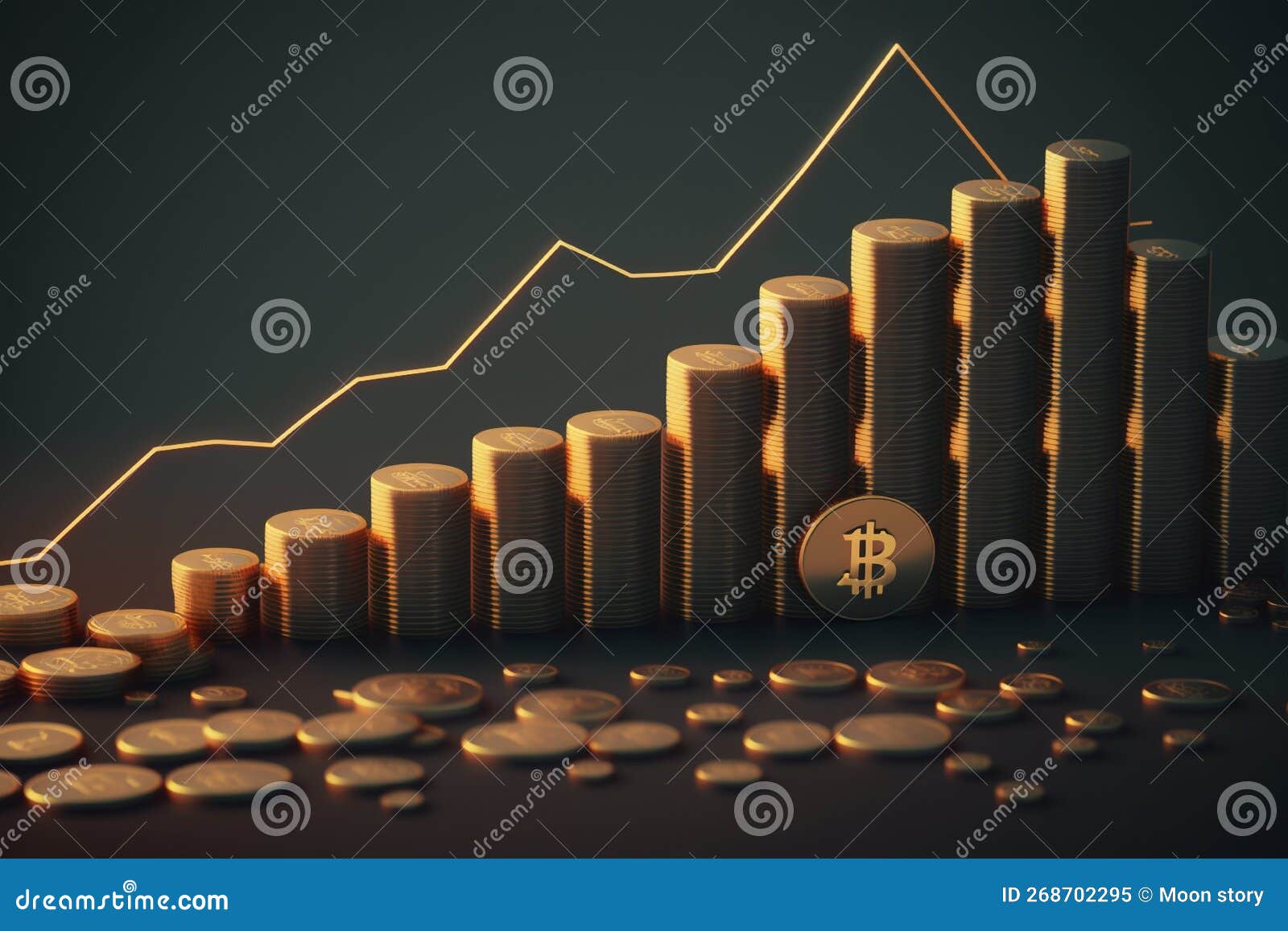 Stack of Money Saving Graph with Coins for Business Ideas and Design ...