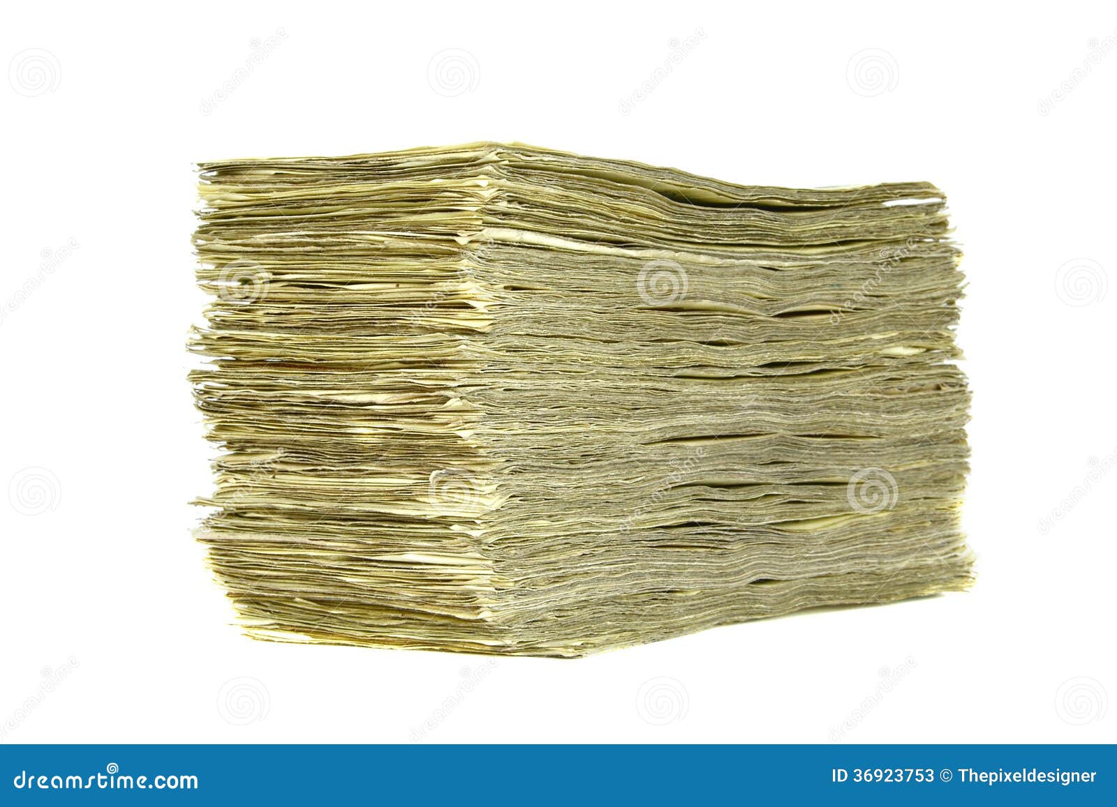 Stack Money Side View Isolated on Stock Image - Image of investment ...