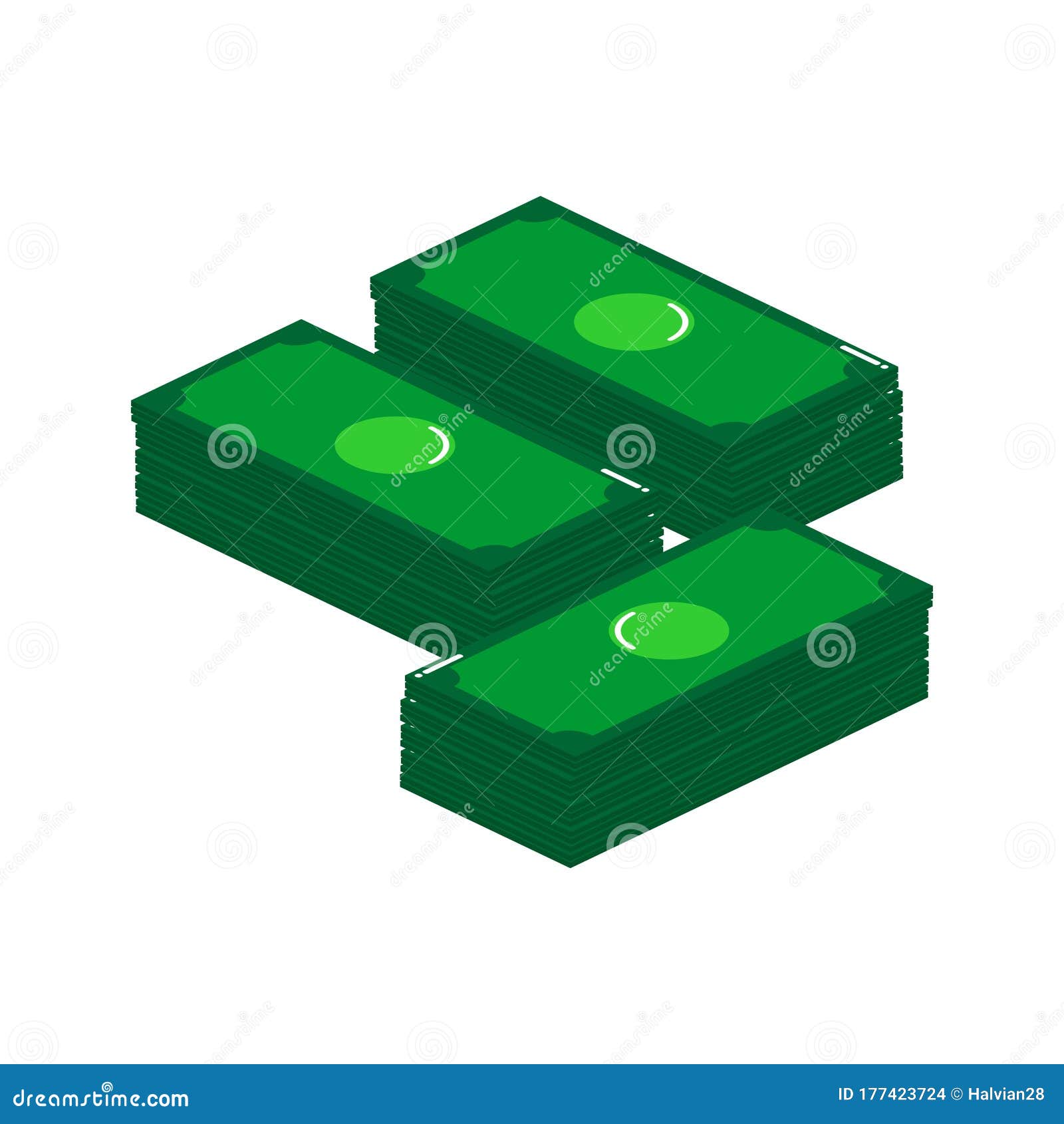 Stack of Money Vector, Isometric Flat Design, Element for Banking ...