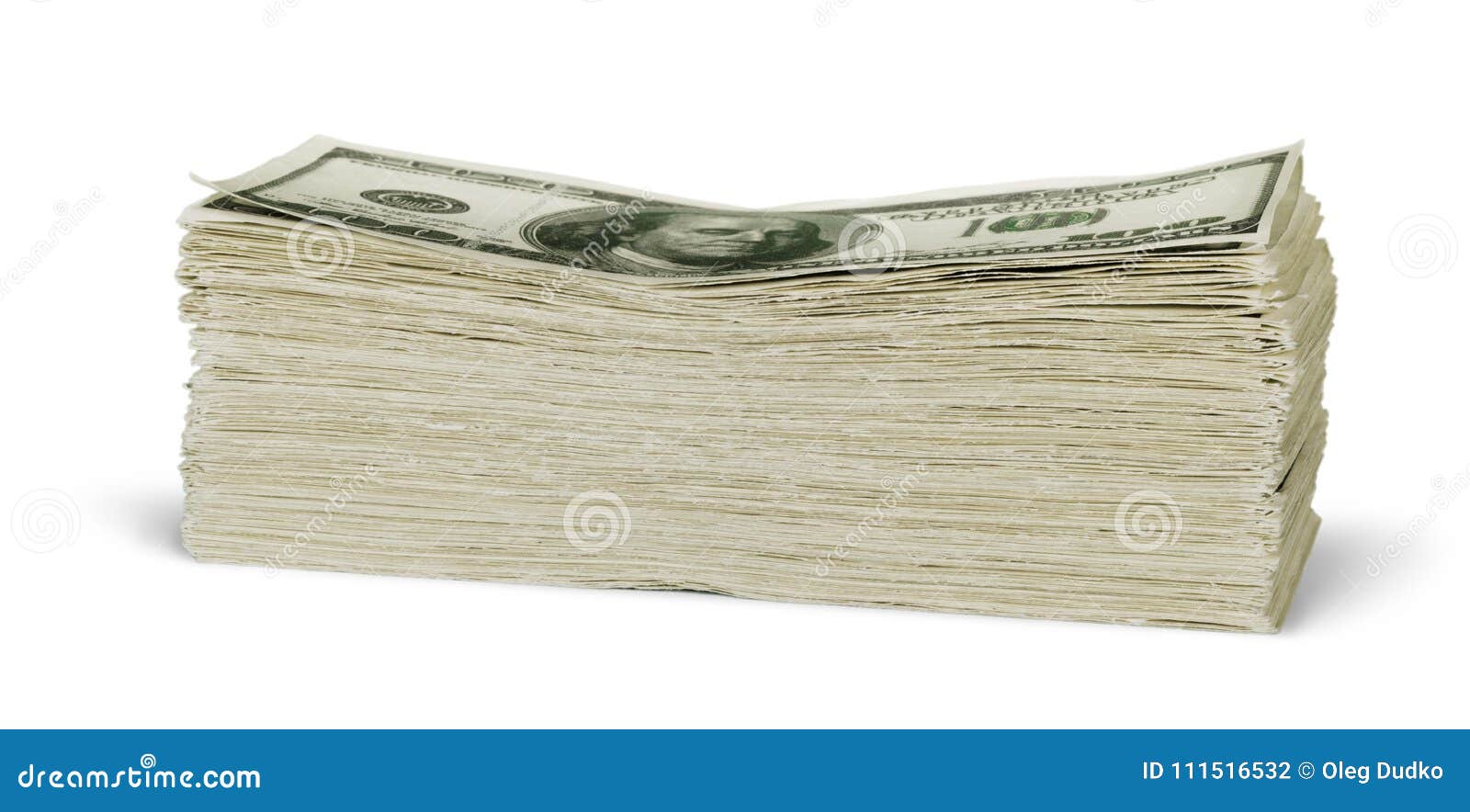 Stack of Money on White Isolated Background Stock Photo - Image of ...