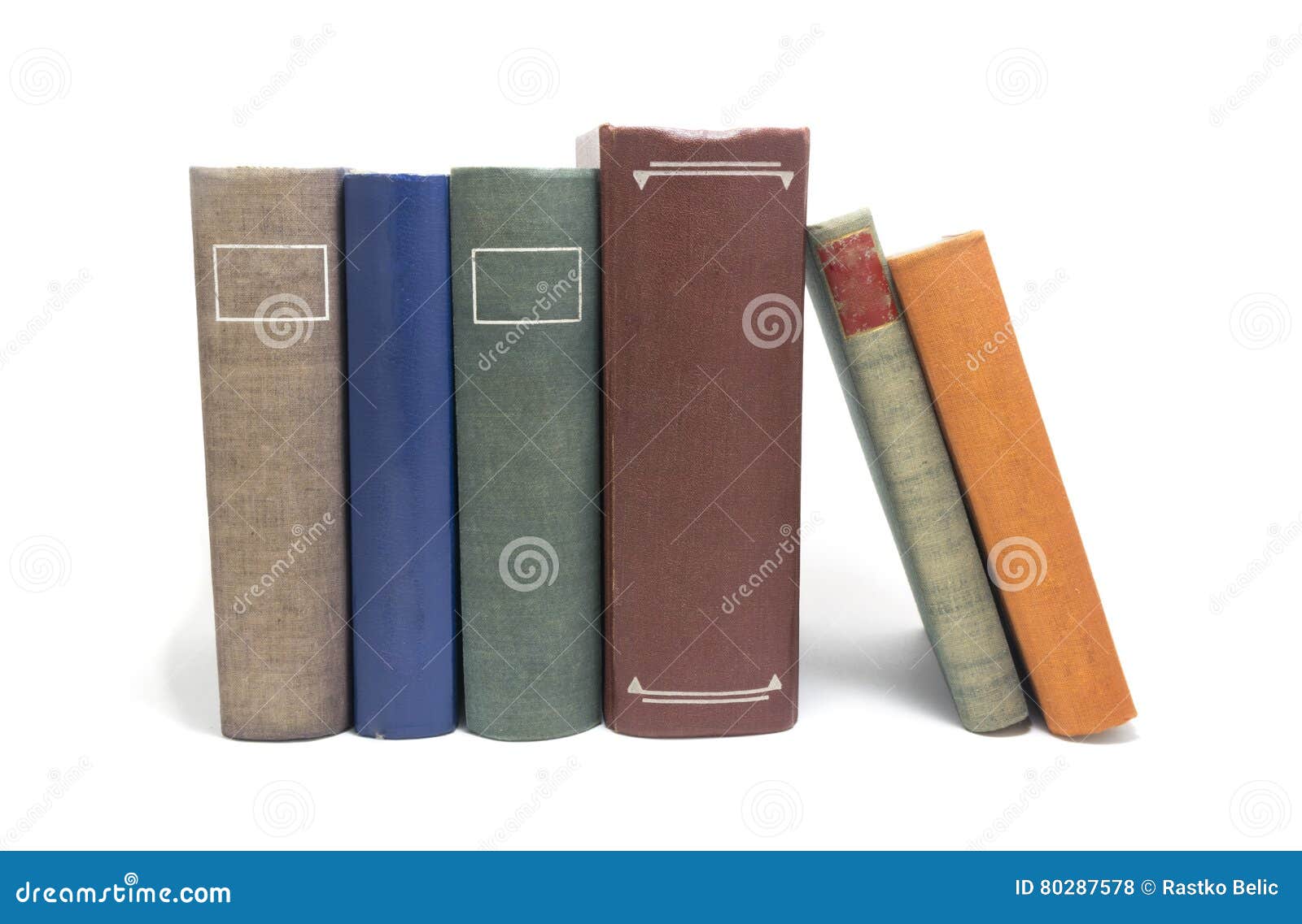 Stack of Multi Colored Books Isolated on White Stock Photo - Image of ...
