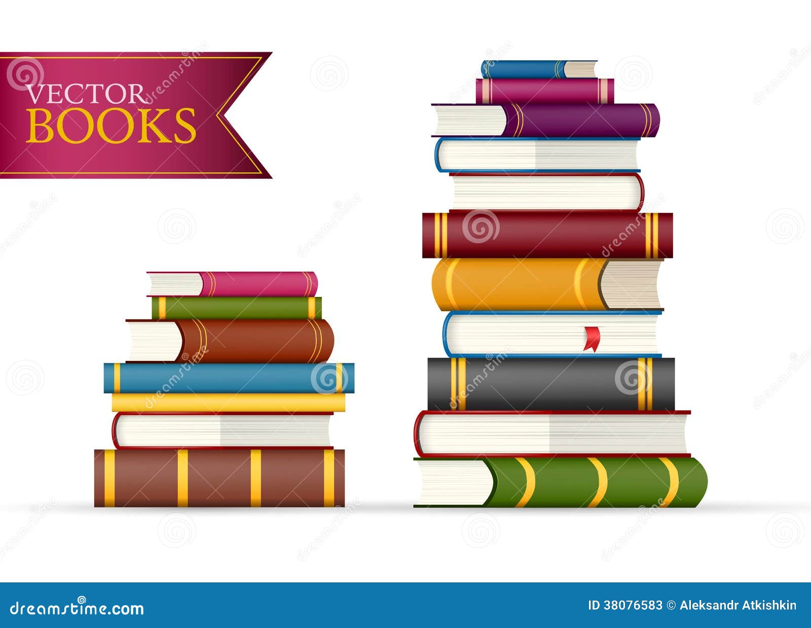Stack of Multi Colored Books Stock Vector - Illustration of object ...