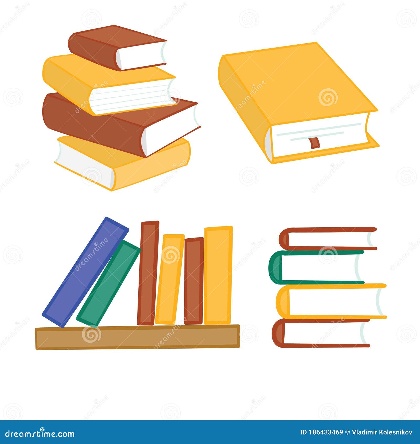 Stack of Multi Colored Books Stock Vector - Illustration of information ...