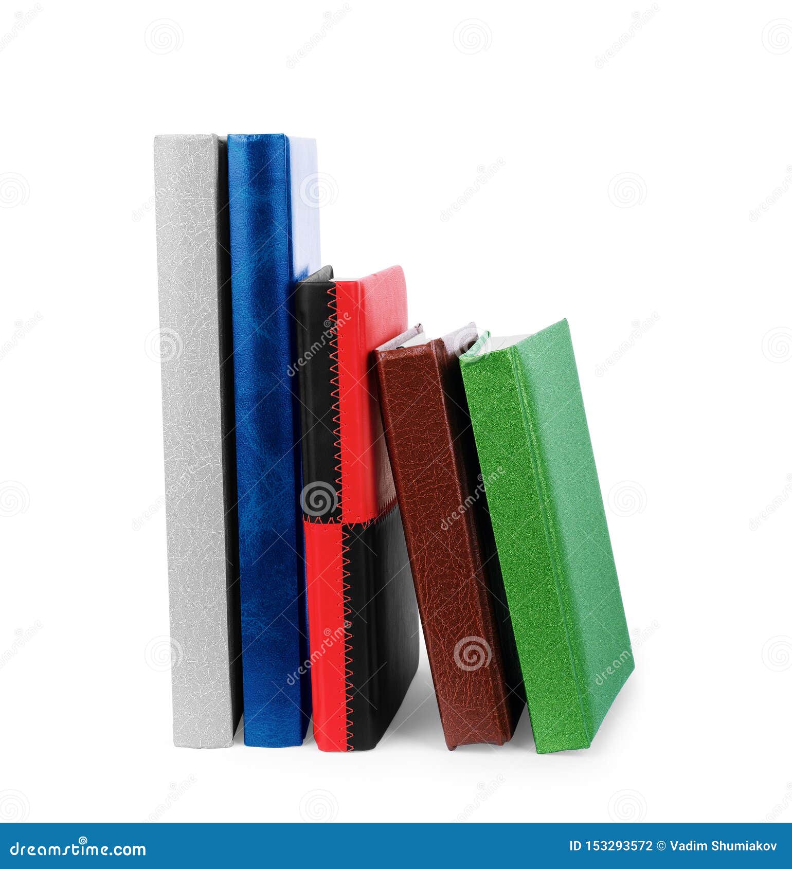 A Stack of Multi-colored Notebooks on a White Background Stock Photo ...