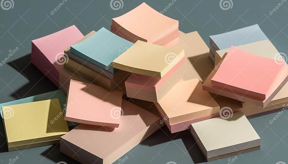 Stack of Multi Colored Paper Packets on Blank Backgrounds for ...