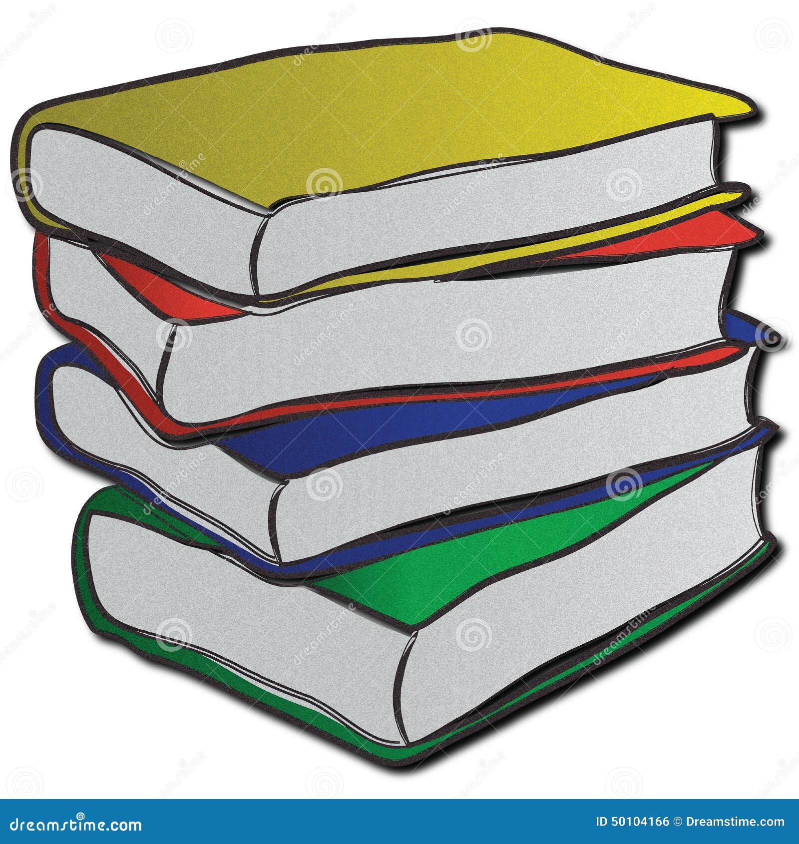 Stack of Multi-coloured Books Stock Illustration - Illustration of ...