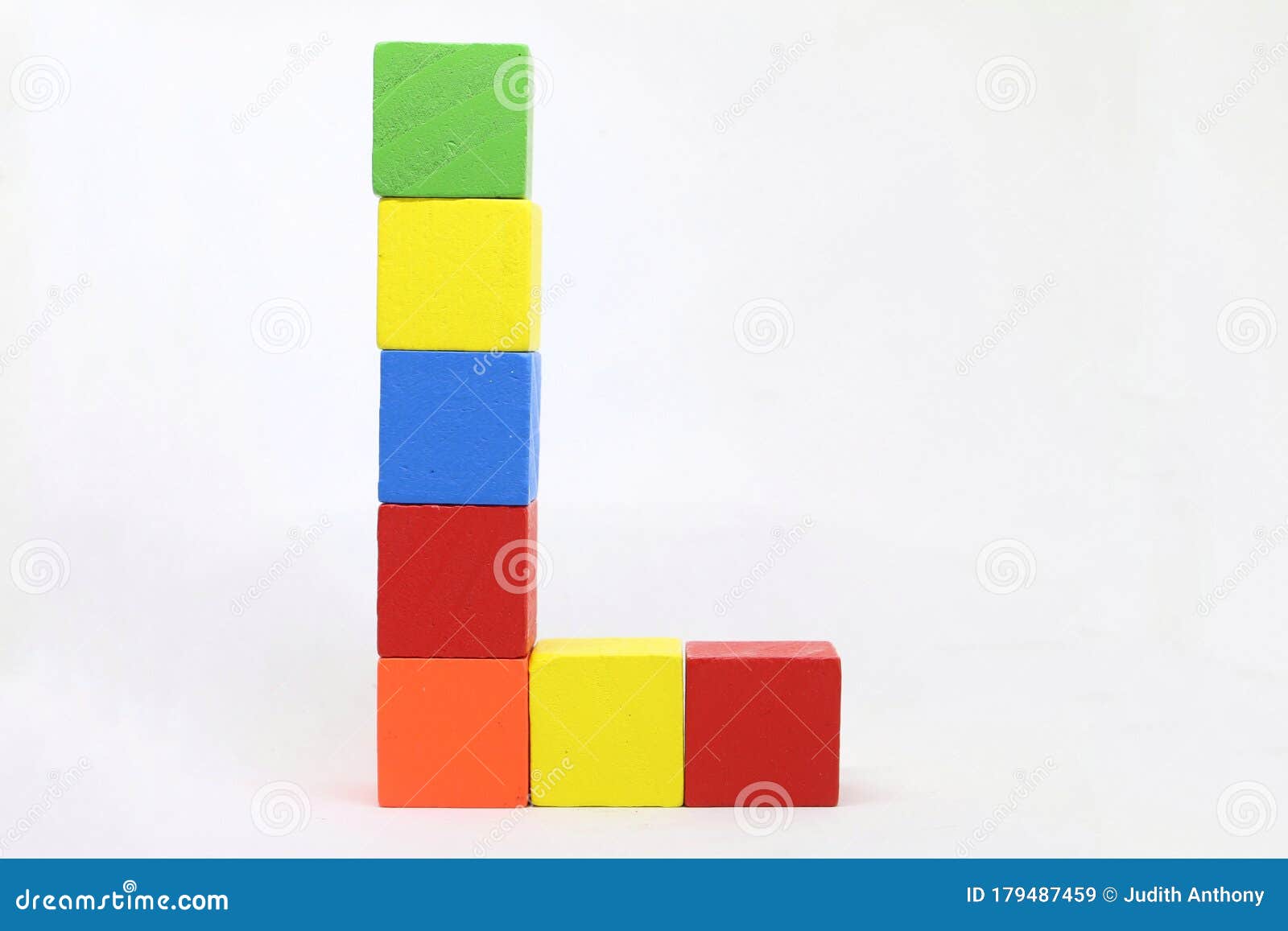 Stack of Multi Coloured Wooden Blocks Isolated on White Background ...