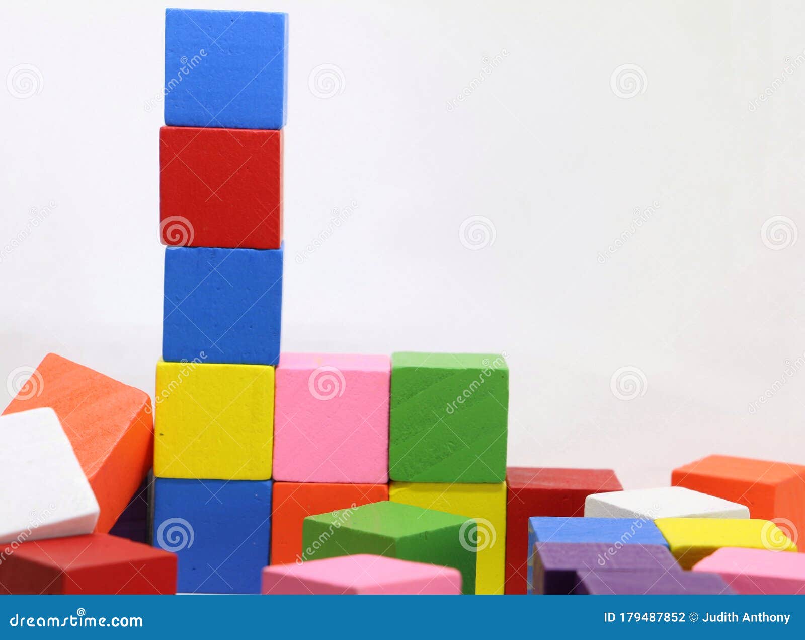 Stack of Multi Coloured Wooden Blocks Isolated on White Background ... Stack of Multi Coloured Wooden Blocks Isolated on White Background ...