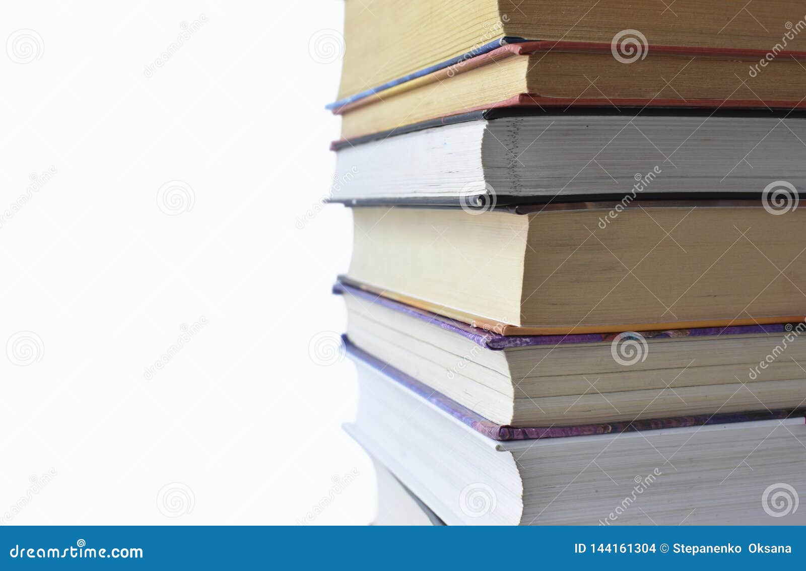 Stack of Multicolored Books. Old Textbooks Stacked on Each Other ...