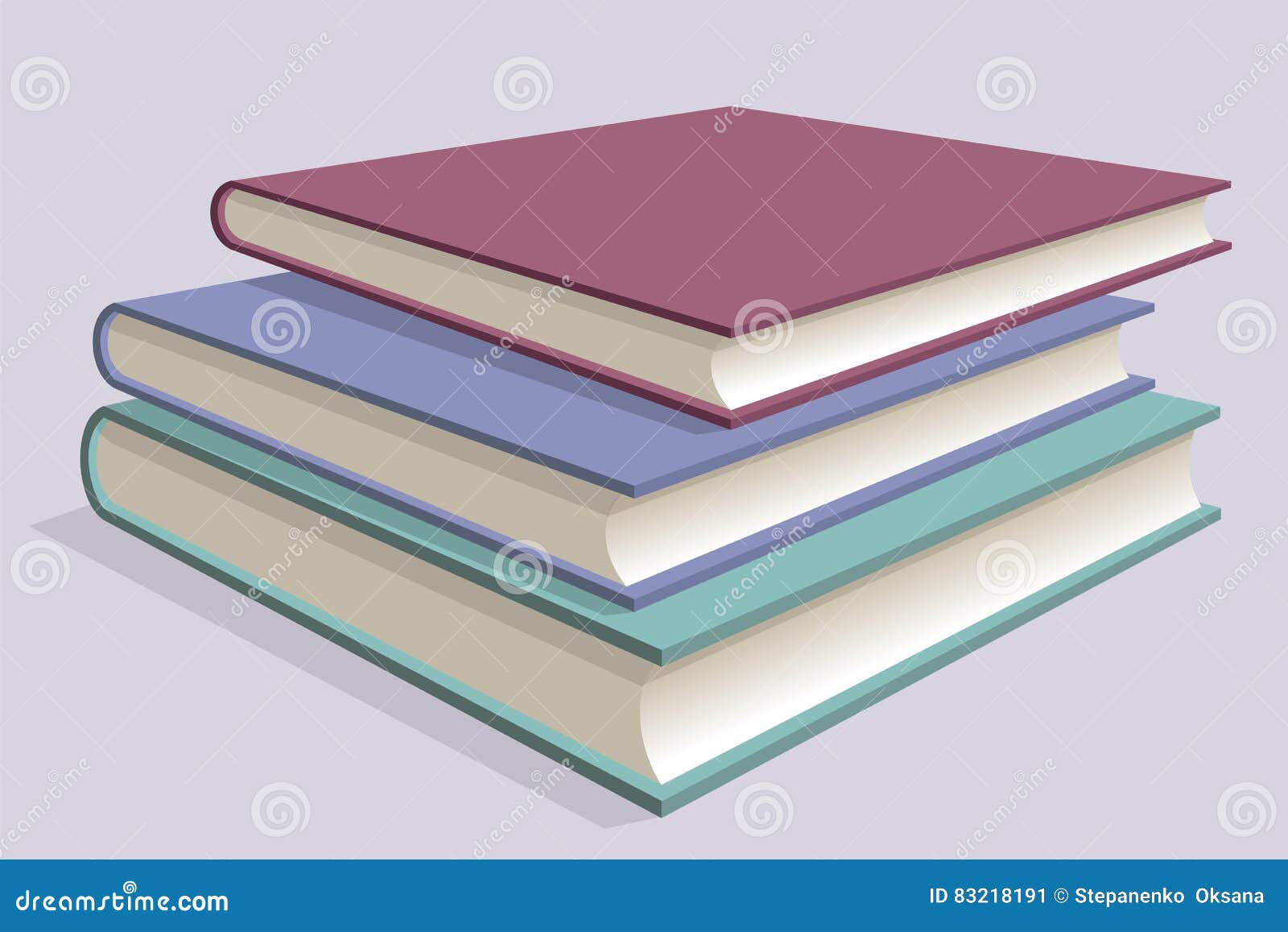 Stack of Multicolored Books. Three Textbooks Stacked on Each Other ...