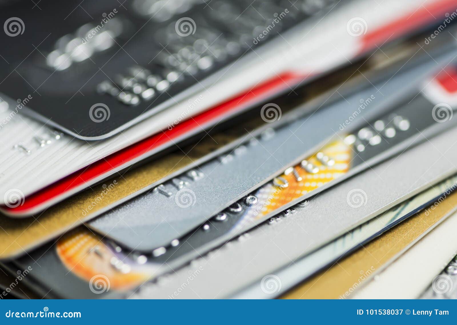 Stack of Multicolored Credit Cards Close-up Stock Image - Image of home ...