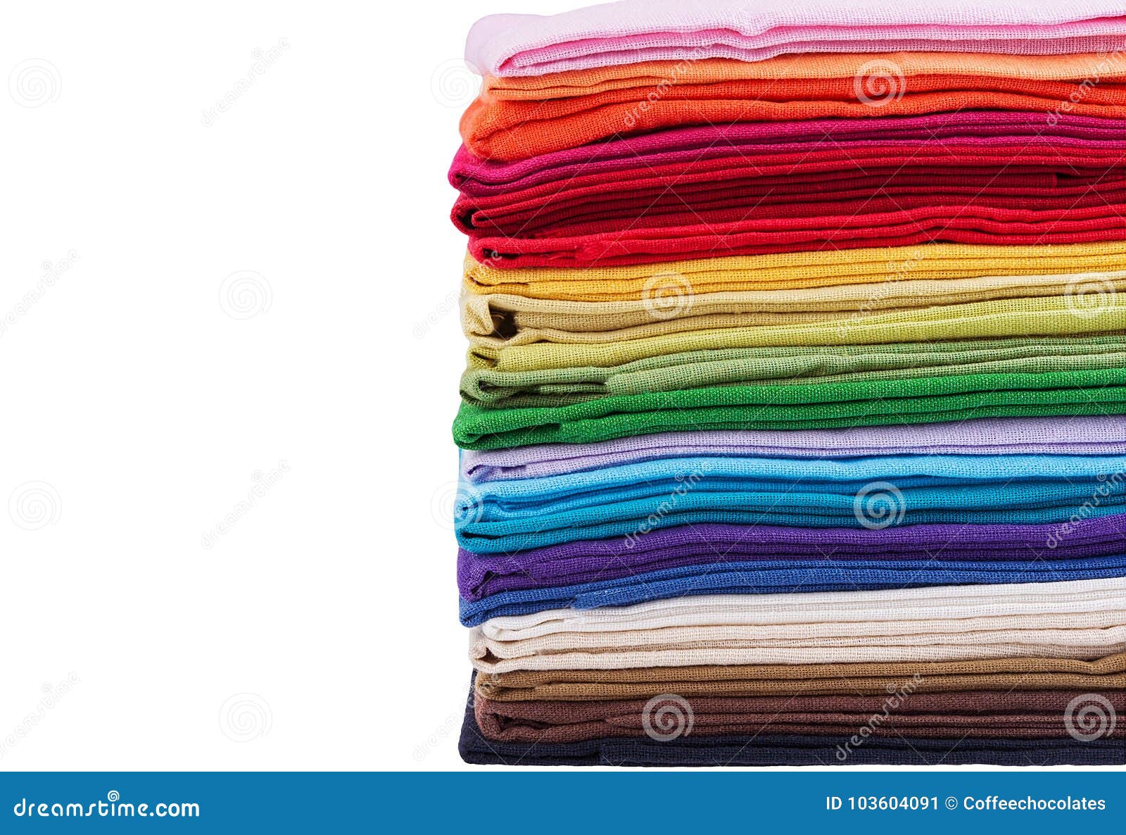 Stack of Multicolored Linen Fabric Stock Image - Image of heap, fabric ...