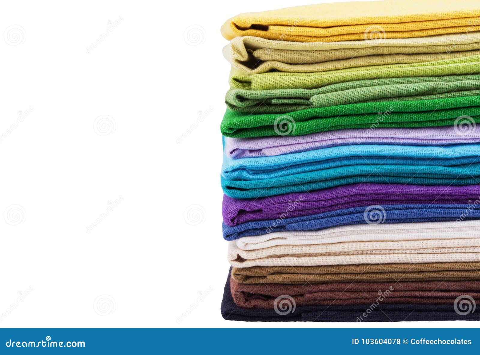 Stack of Multicolored Linen Fabric Stock Photo - Image of cloth ...