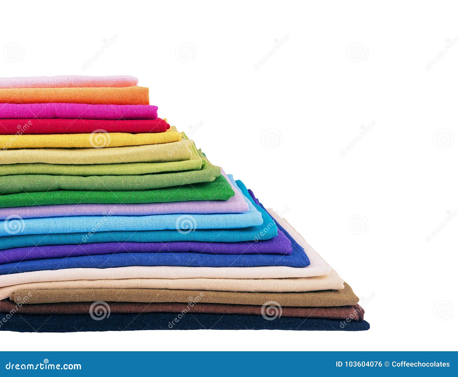 Stack of Multicolored Linen Fabric Stock Photo - Image of group, casual ...