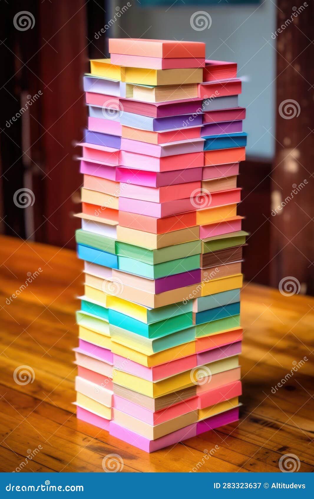Stack of Multicolored Sticky Notes, Symbolizing Shared Ideas Stock ...