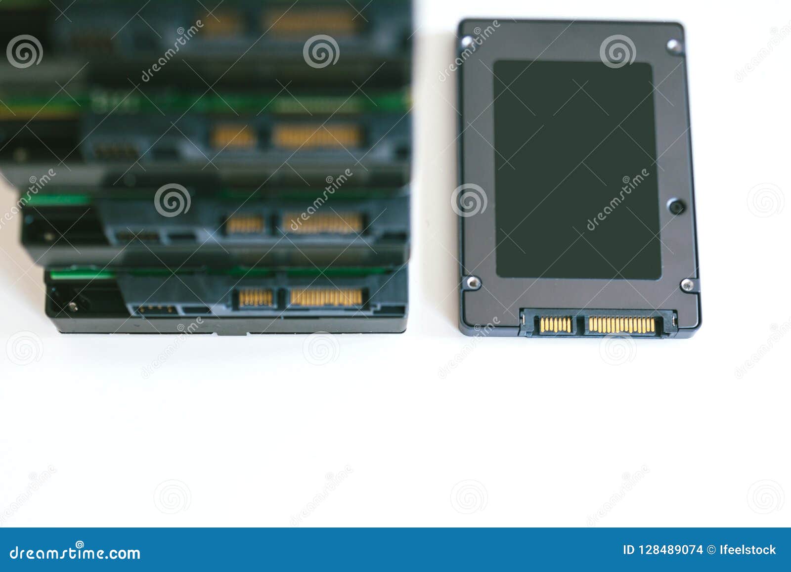 Stack of Multiple HDD with One SSD Stock Photo - Image of flash, data ...