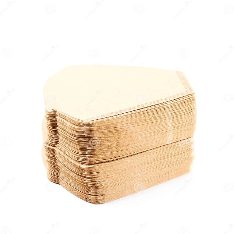 Stack of Multiple Paper Coffee Filters Isolated Stock Photo - Image of ...