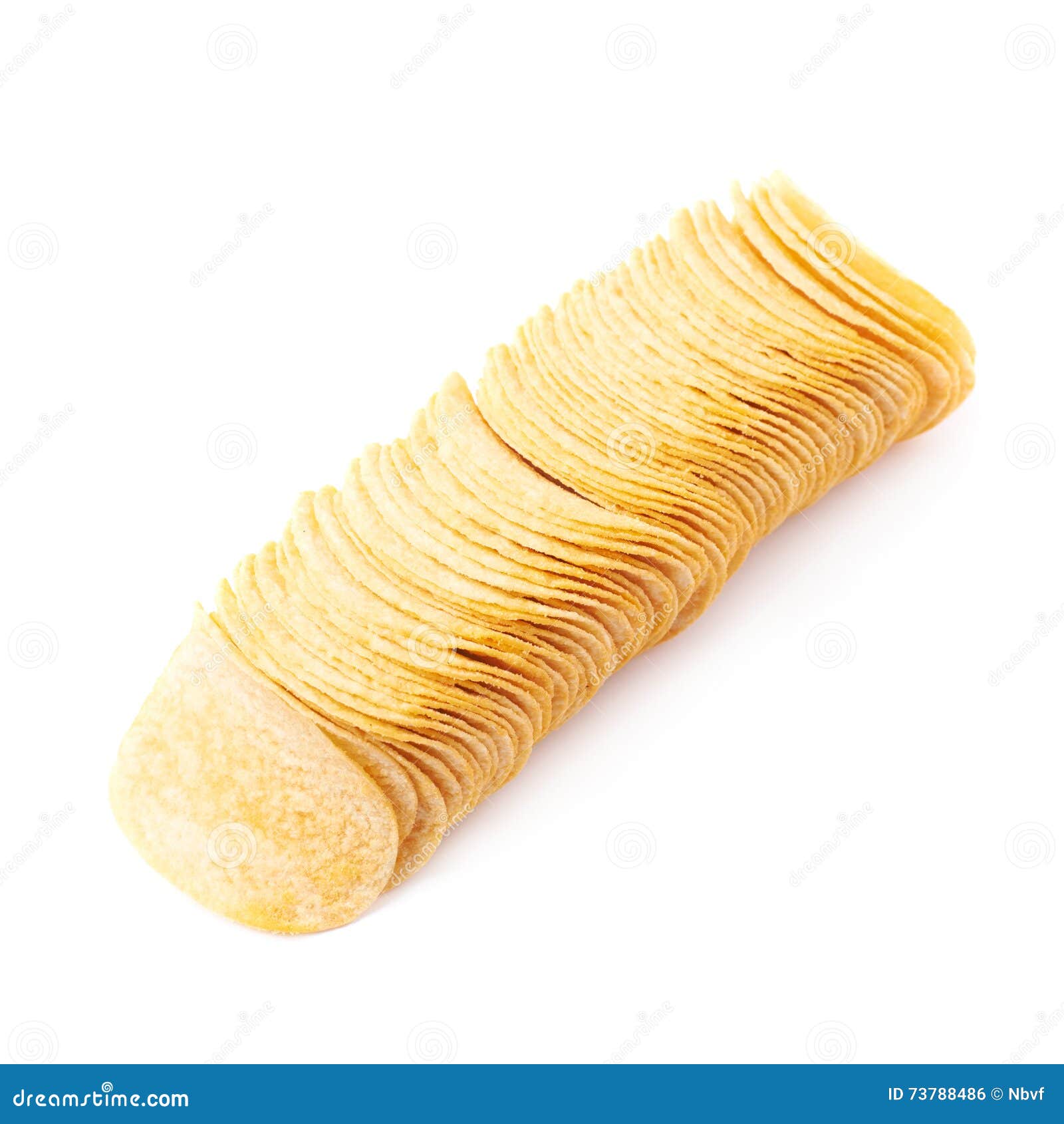 Stack of Multiple Potato Chips Isolated Stock Photo - Image of food ...