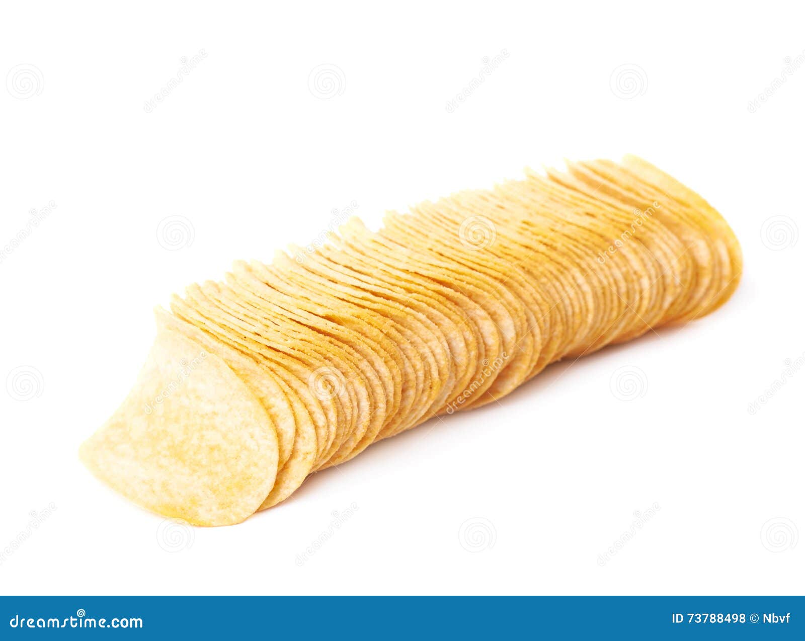 Stack of Multiple Potato Chips Isolated Stock Photo - Image of spice ...