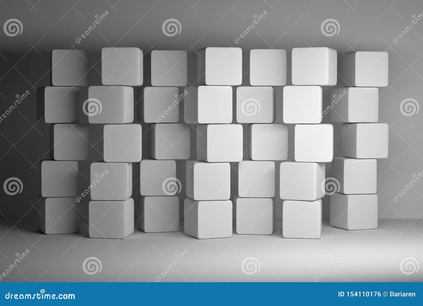 Stack of Multiple White Plain Cubes Boxes Stock Illustration ...