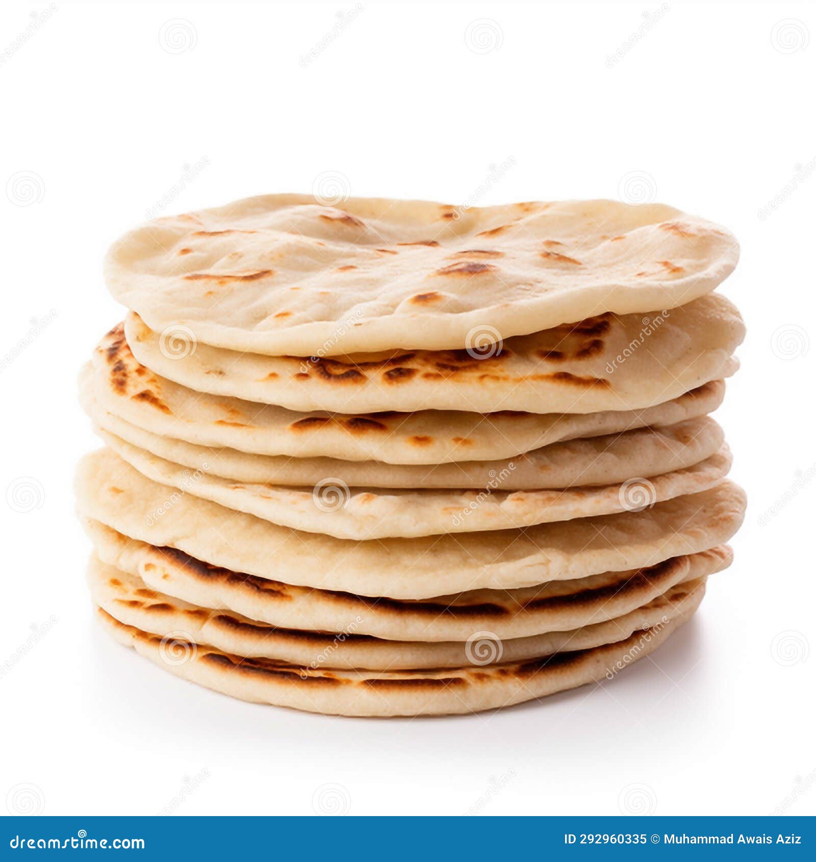 Stack of Naan Bread Isolated on White Background Stock Image - Image of ...
