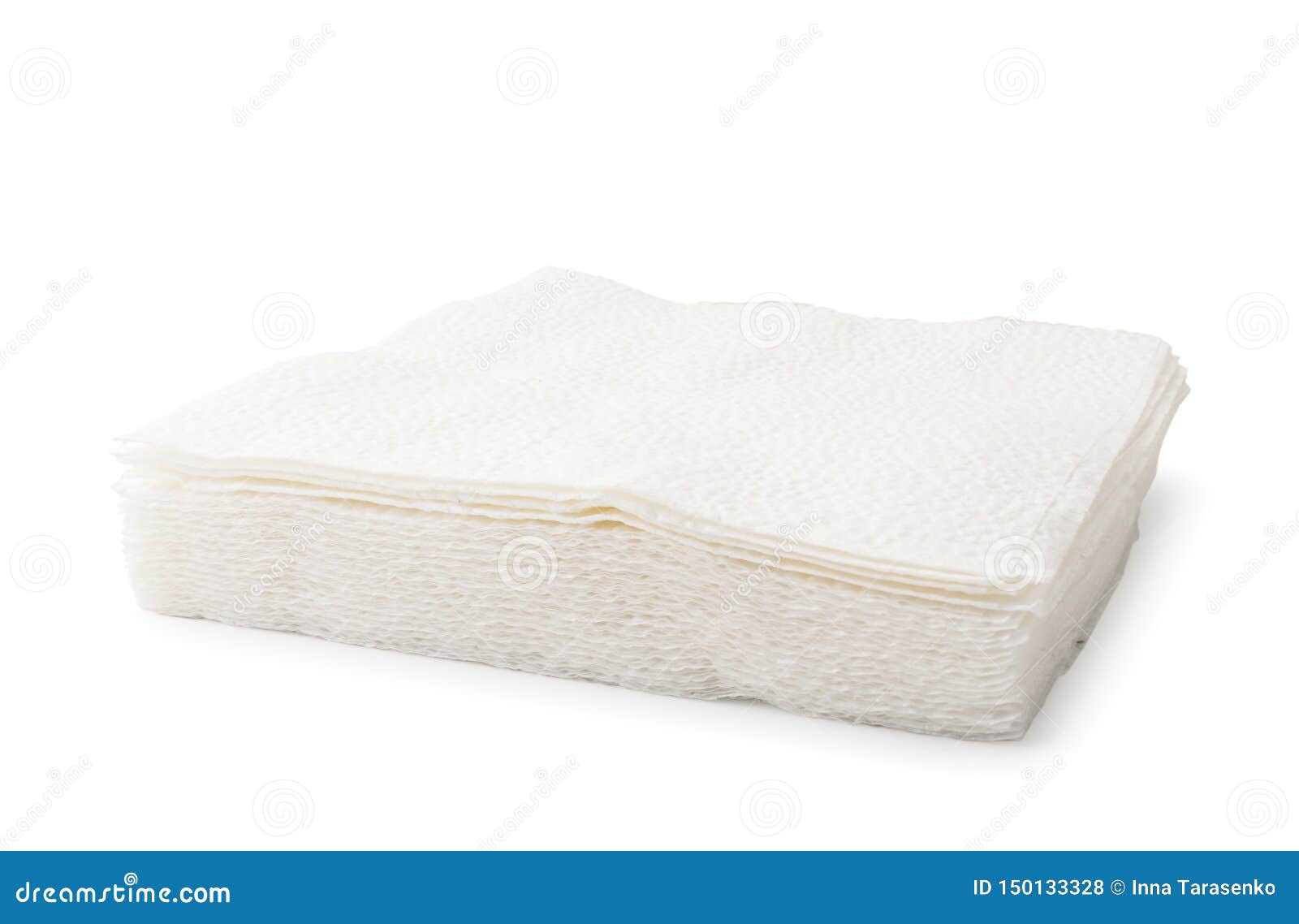 Stack of Napkins Close-up on a White Background. Stock Photo - Image of ...