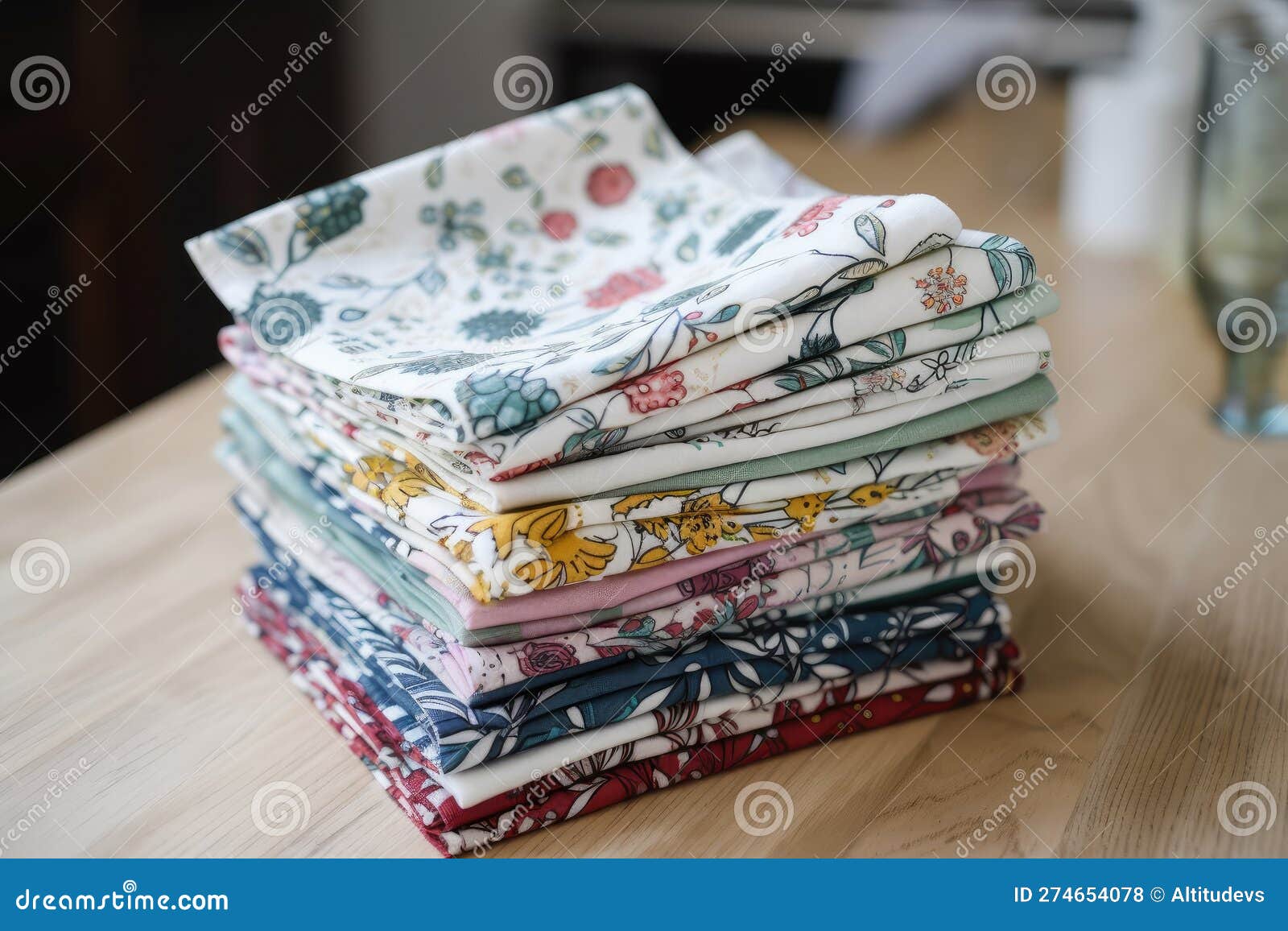 A Stack of Napkins, with Each One Featuring a Different Design or ...