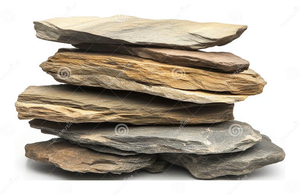 Stack of Natural Flat Stones on Transparent Background, Rustic Decor ...