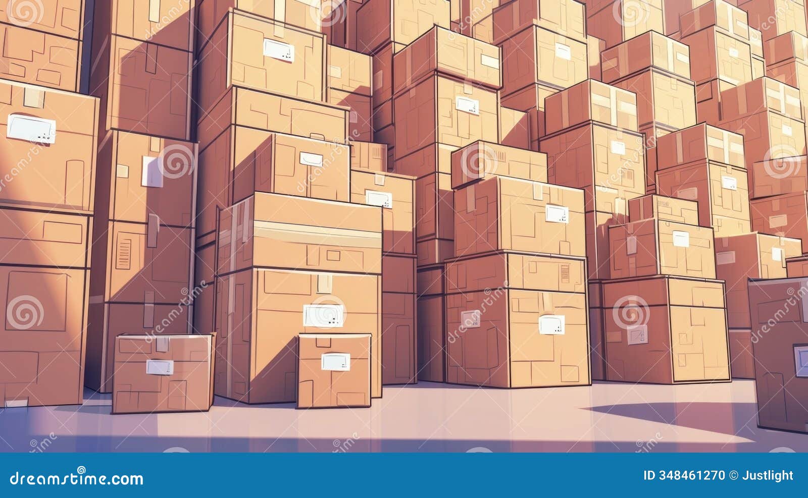 A Stack of Neatly Packed Labeled Boxes Containing Modular Components ...