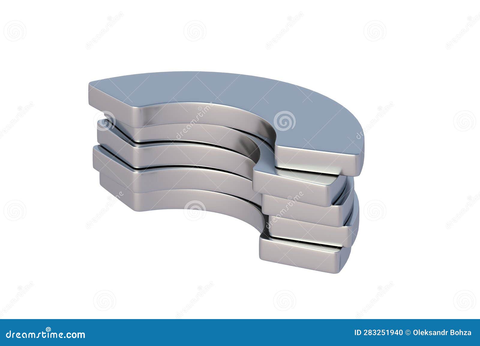Stack of Neodymium Magnet Isolated on White Background Stock ...