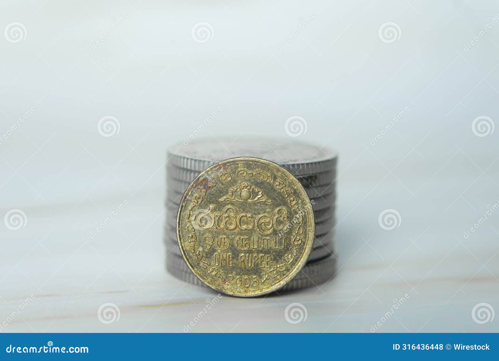 Stack of Nepalese One-rupee Coins Stock Photo - Image of asian, round ...