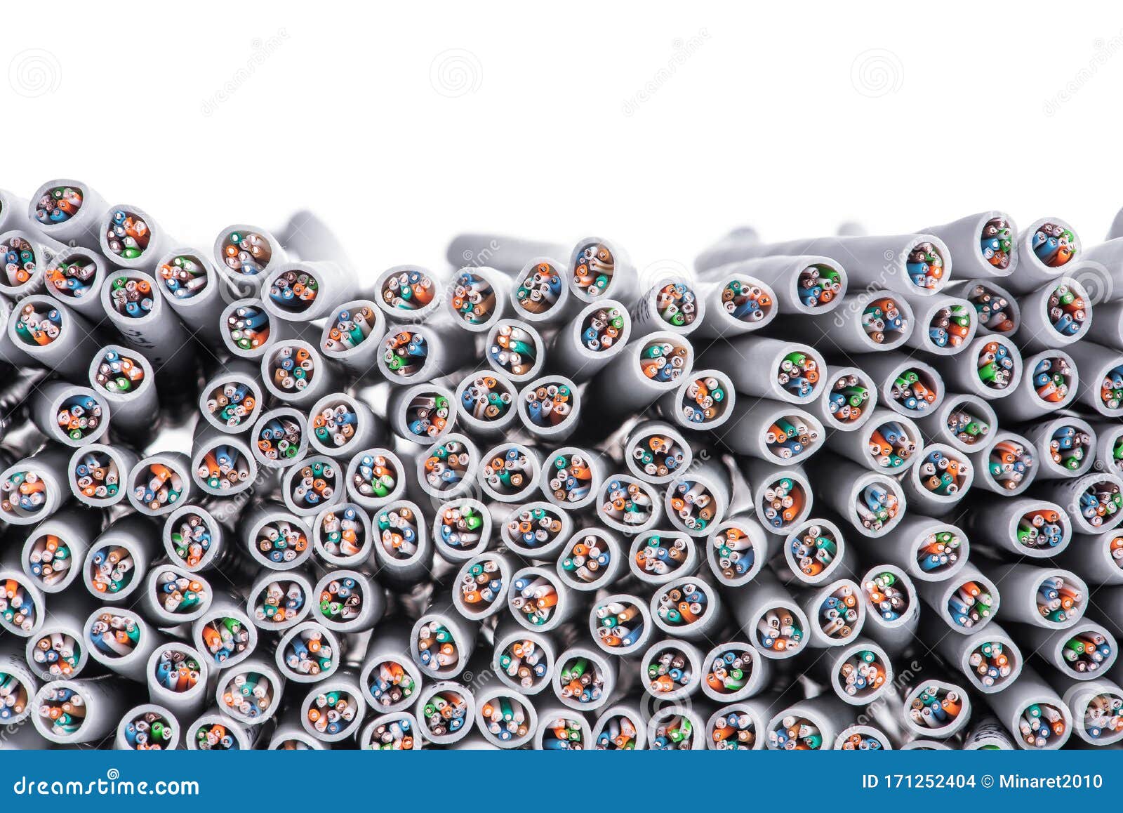 Stack of Network Cable Electrical Wire Information Technology Industry ...