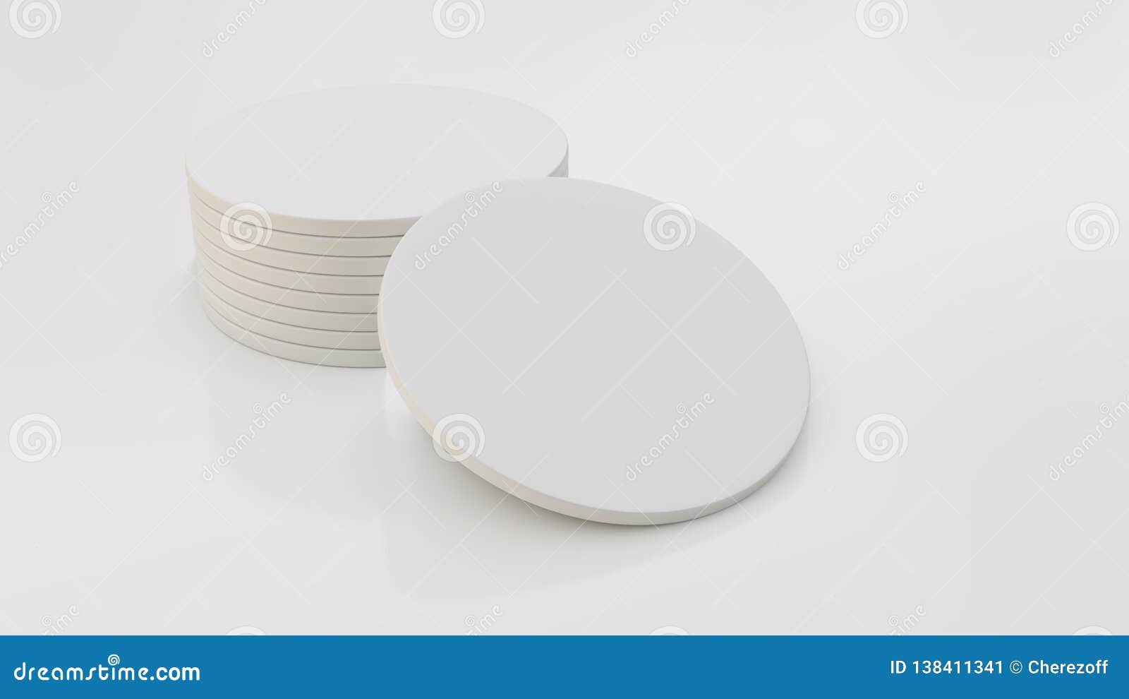 Stack of new beer coasters stock illustration. Illustration of cork ...