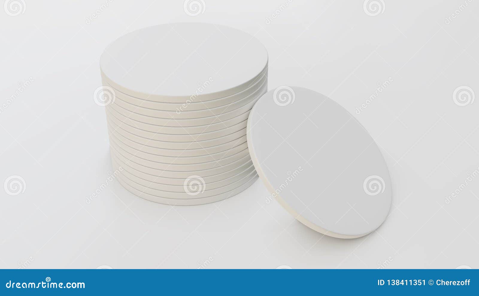 Stack of new beer coasters stock illustration. Illustration of round ...
